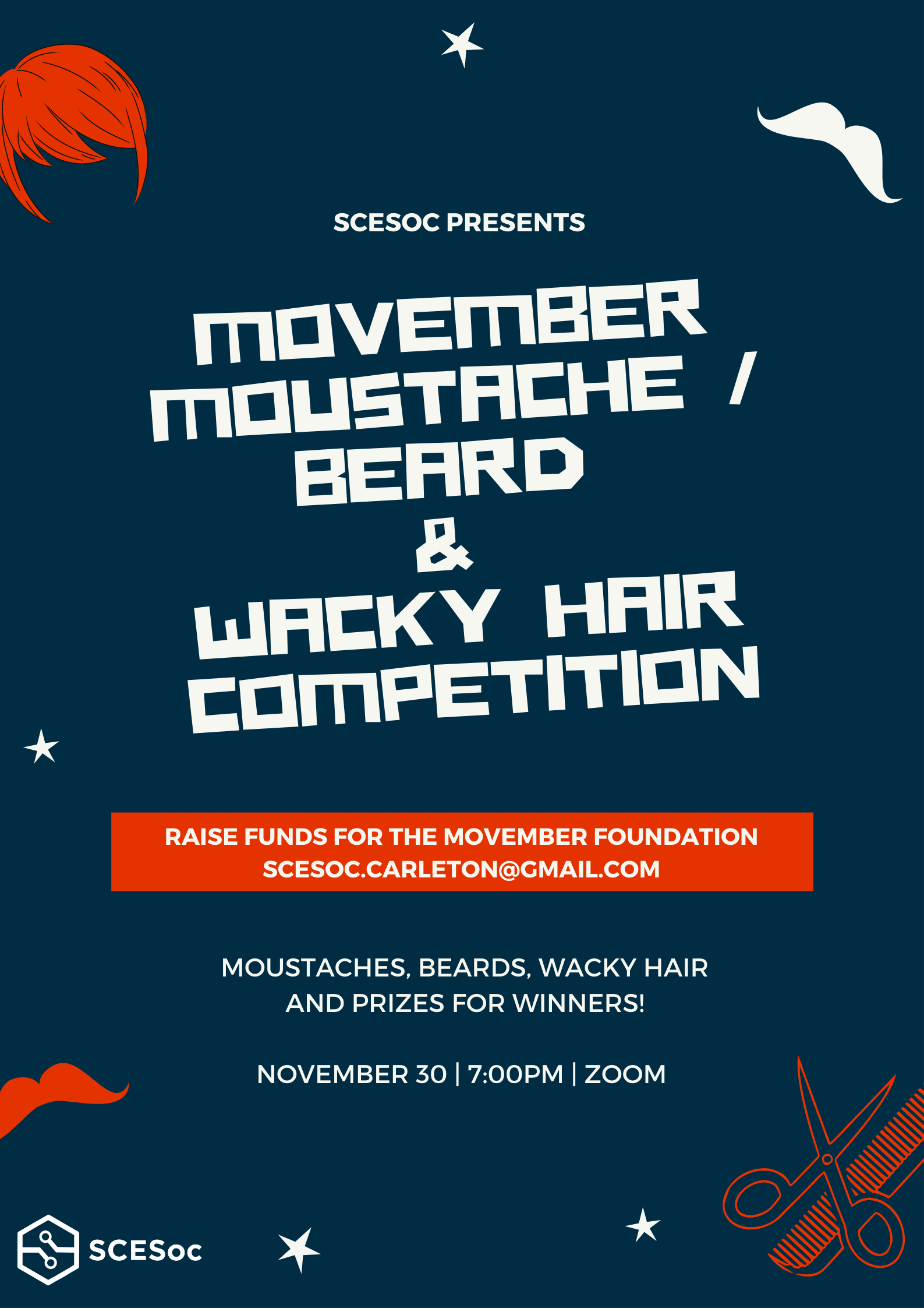 Movember Moustache / Beard & Wacky Hair Competition – SCESoc